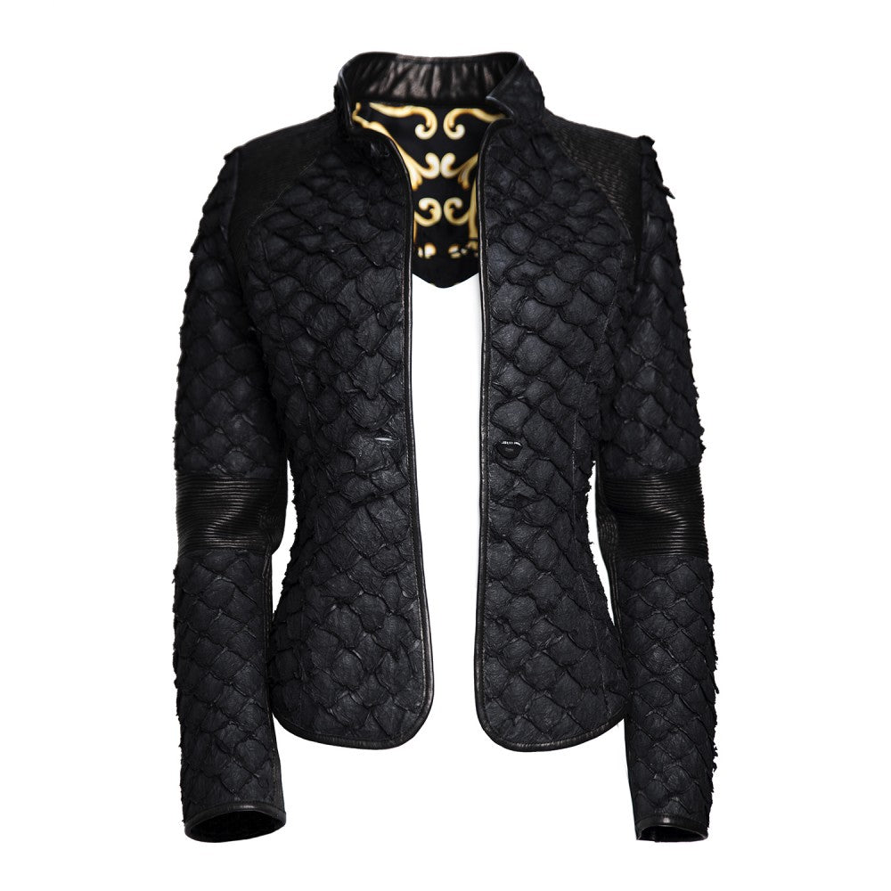 Pirarucu Skin Mao Collar Jacket – Exclusivos Baez